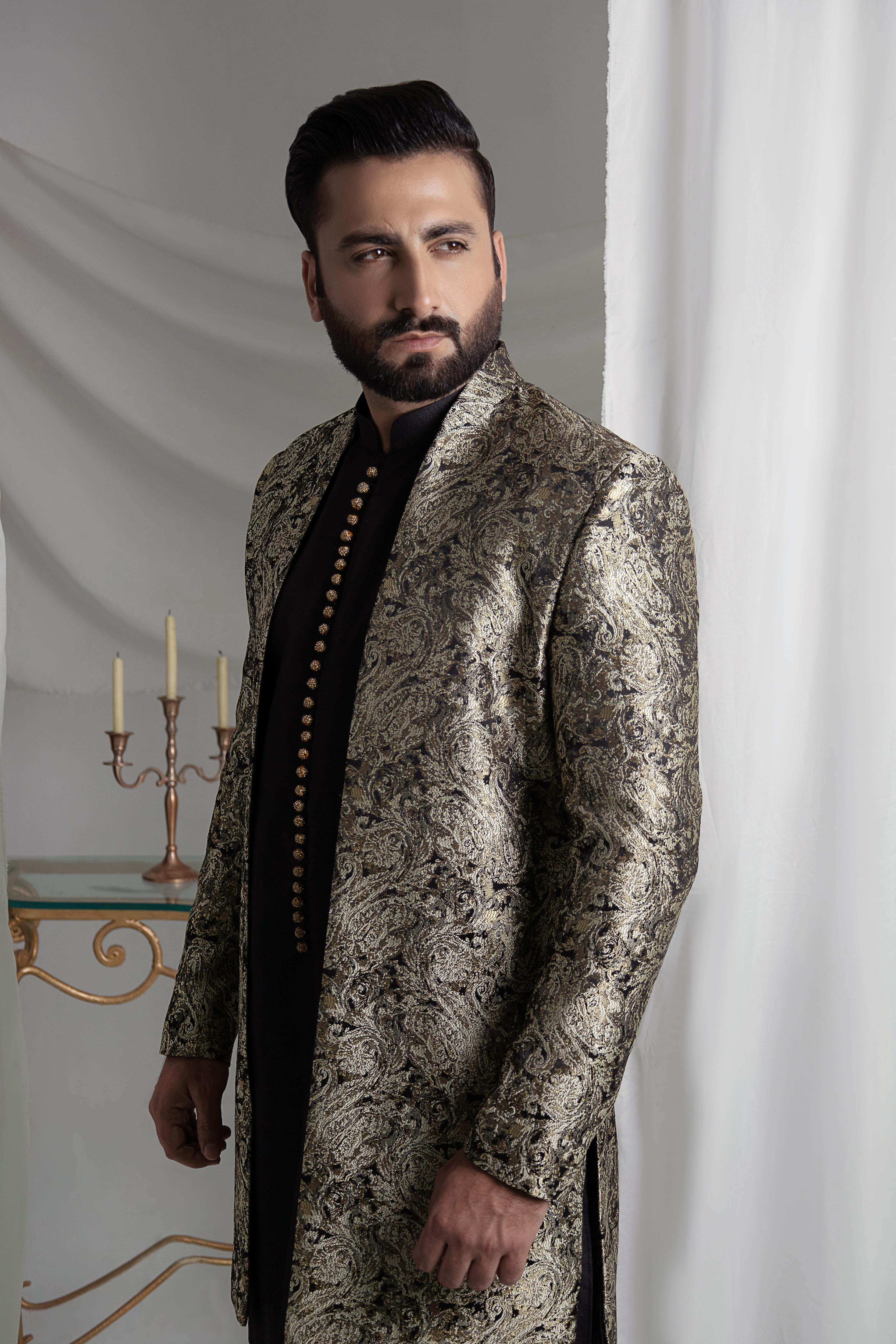 Black and Gold Prince Coat – Zawa Boutique
